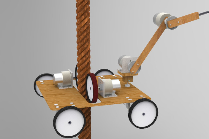 Rope climbing and descending Robot