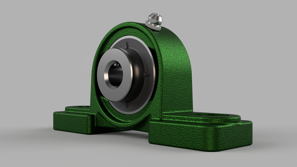 Pillow Block Bearing-12mm ID | 3D CAD Model Library | GrabCAD