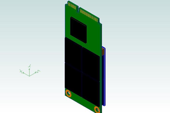 70mm mini PCI-e SATA - STEP / IGES - 3D CAD model - GrabCAD