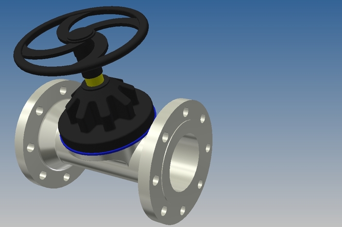 Saunders KB diaphragm valve - Autodesk Inventor - 3D CAD model - GrabCAD