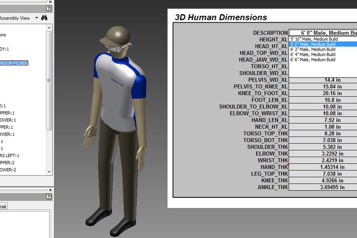 Operator with Excel Driven Dimension control - Autodesk Inventor, STEP ...