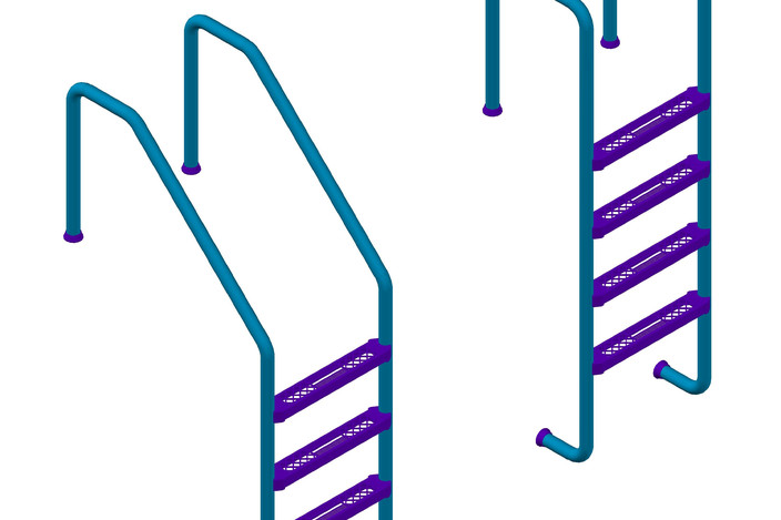Pool Step Ladder - AutoCAD - 3D CAD model - GrabCAD