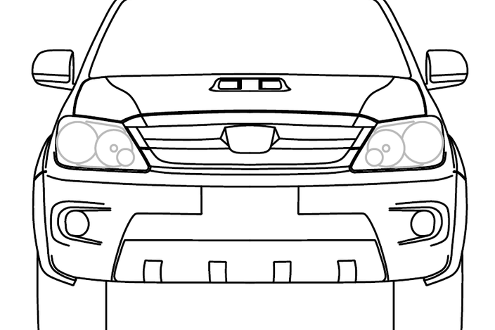 Cad Fortuner Toyota Car 3d Model Elevation Grabcad Library Sketch ...