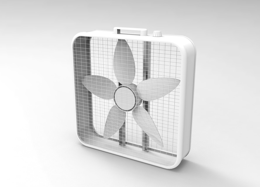 Box Fan 3D CAD Model Library GrabCAD