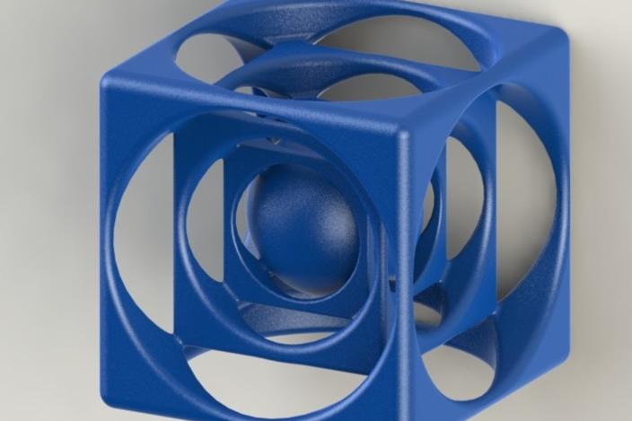 Sphere Inside Cube Stl Solidworks 3d Cad Model Grabcad