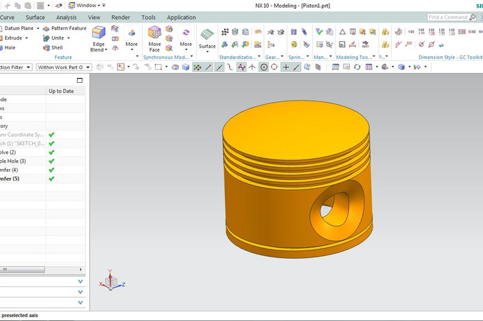 Piston (with dimensions) - AutoCAD, CATIA, NX, STEP / IGES, Other - 3D ...