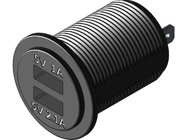 12V USB socket | 3D CAD Model Library | GrabCAD