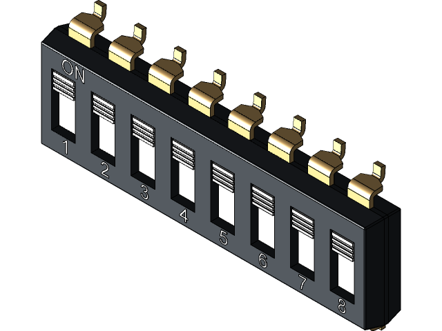 Diptronics - DIP Switch EMR Series | 3D CAD Model Library | GrabCAD