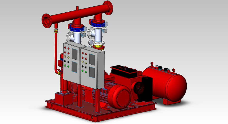 fire pump station 55kw | 3D CAD Model Library | GrabCAD
