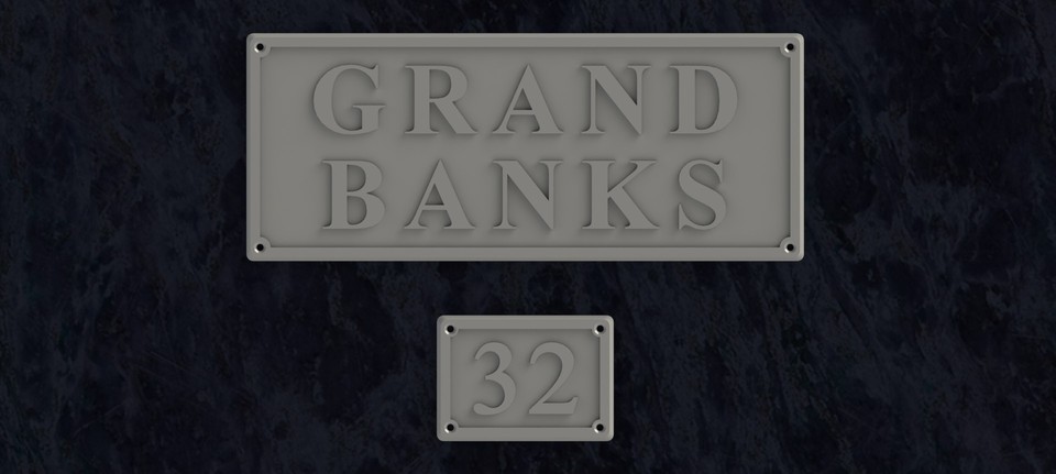 Grand Banks Logo Grand Banks Name Plates | 3D CAD Model Library