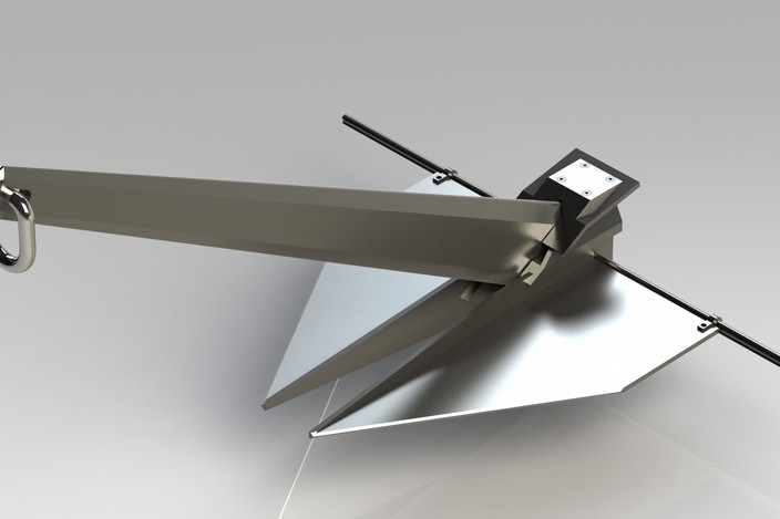 Danforth Fluke Style Anchor Step Iges Solidworks 3d Cad Model