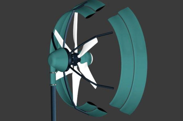 Slotted Diffuser Augmented Wind Turbine - IronCAD, STEP / IGES - 3D CAD ...