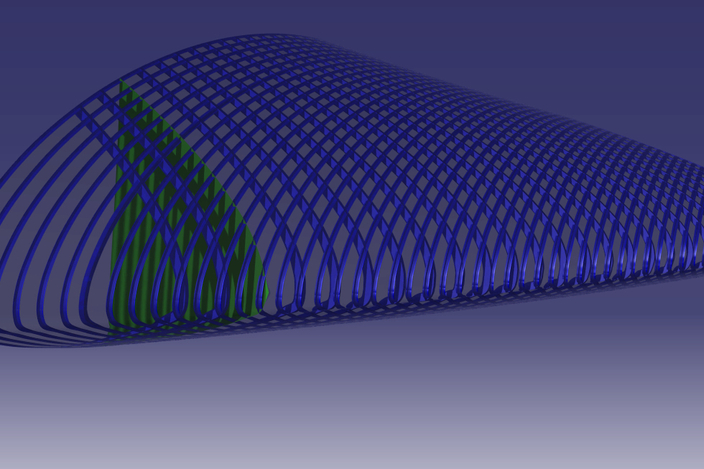 Foward fuselage structure of blended wing body aircraft - - 3D CAD ...