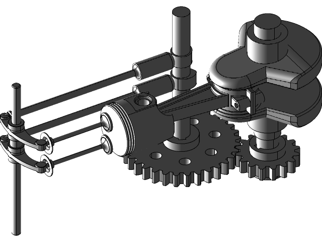 Single Cylinder IC Engine Assembly | 3D CAD Model Library | GrabCAD