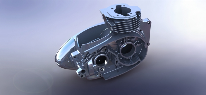 Jawa 250 Type 353 - engine block assembly - - 3D CAD model - GrabCAD