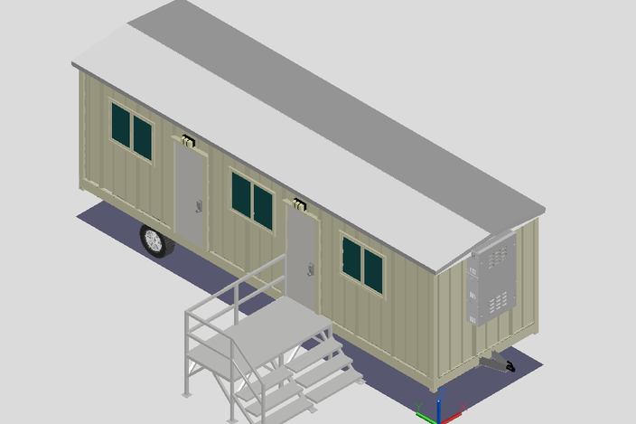 Construction Office Trailer, small - AutoCAD - 3D CAD model - GrabCAD