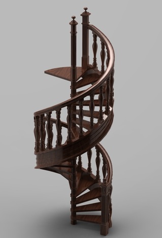 A spiral staircase - STL, SOLIDWORKS - 3D CAD model - GrabCAD