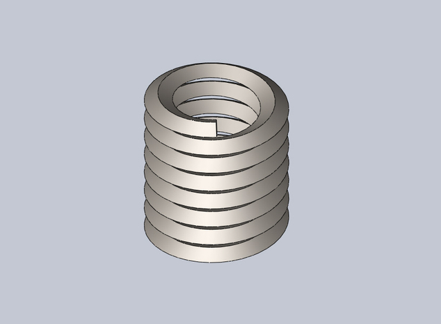 1/4-20UNC HELICOIL 1.50 - S.S. - STL, STEP / IGES, SOLIDWORKS - 3D CAD ...