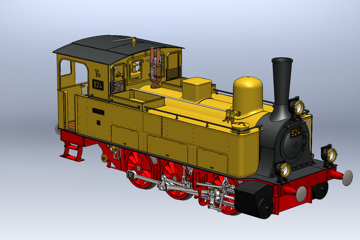 Württembergische T3 0-6-0 Steam locomotive - SOLIDWORKS, Other - 3D CAD ...