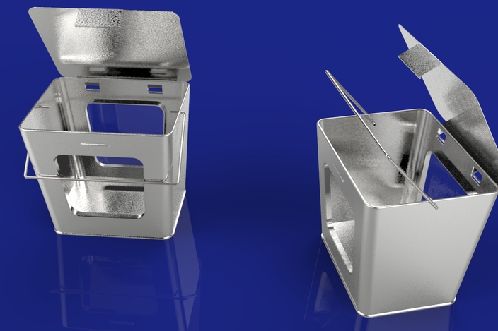 mini metal pail box - AutoCAD, STEP / IGES - 3D CAD model - GrabCAD