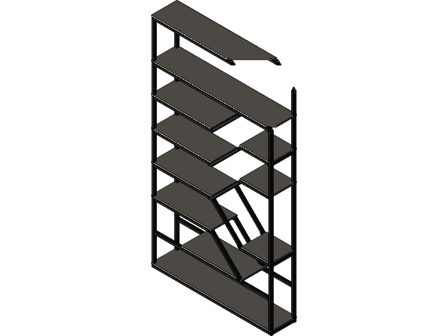 square tube framed shelves | 3D CAD Model Library | GrabCAD