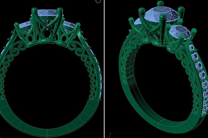 jeweller vintage antique ring - STL - 3D CAD model - GrabCAD