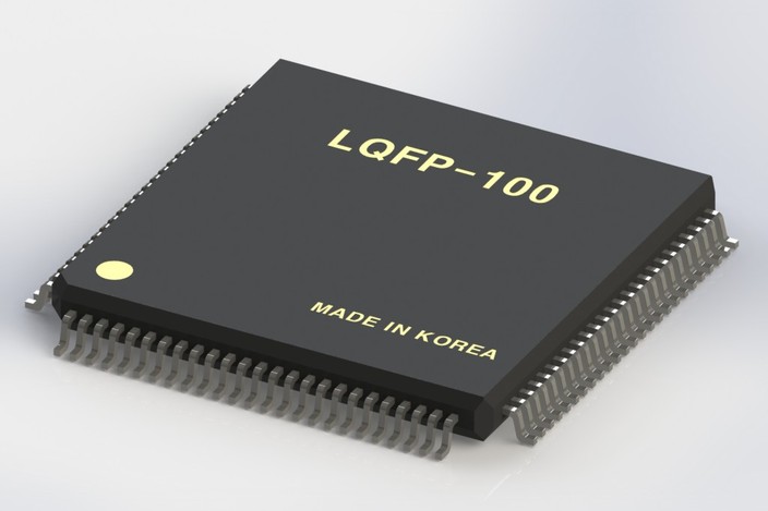 LQFP-100pin - STEP / IGES - 3D CAD model - GrabCAD