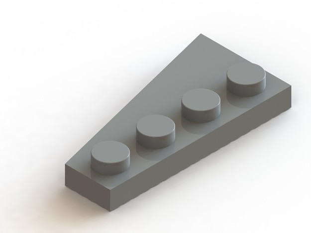 Lego 2 x 4 Wedge Plate - STL, SOLIDWORKS - 3D CAD model - GrabCAD