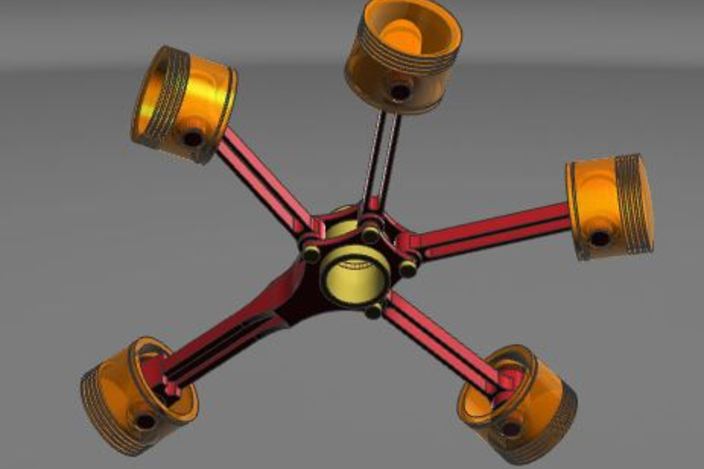 Radial engine - NX - 3D CAD model - GrabCAD