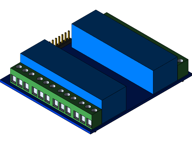 Relay Module - 8ch 12V 10A - Solidworks2014 | 3D CAD Model Library ...
