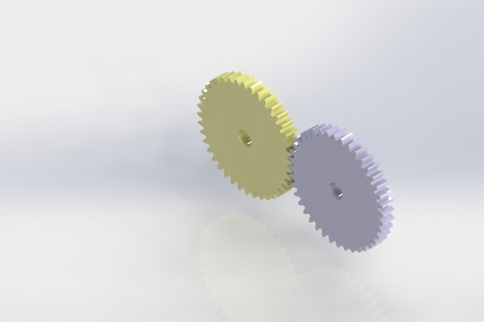 Spur gears - mesh animation - SOLIDWORKS, Other - 3D CAD model - GrabCAD
