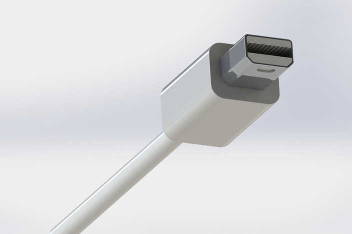 Mini DisplayPort Cable Connector - Mini Display Port - STL, STEP / IGES ...