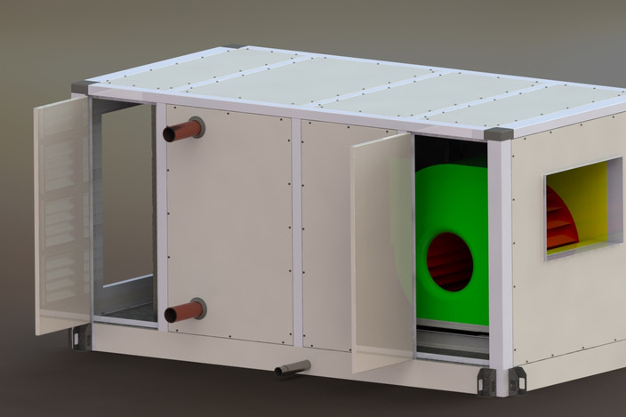 Air Handler ( 25000 CFM unit ) - STEP / IGES, SOLIDWORKS - 3D CAD model ...