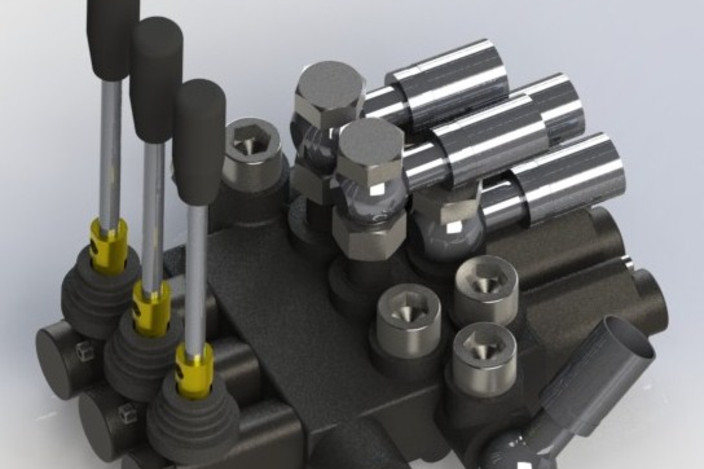 HYDRAULIC DISTRIBUTOR - CONTROL UNIT DETAIL - STEP / IGES - 3D CAD ...