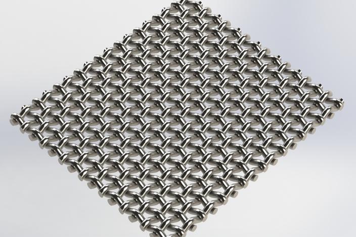 Stainless Steel Wire Mesh Step Iges Solidworks 3d Cad Model