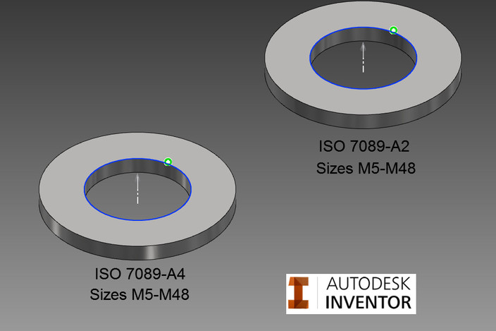 Flat Washer, ISO 7089 (SS) - Autodesk Inventor - 3D CAD model - GrabCAD