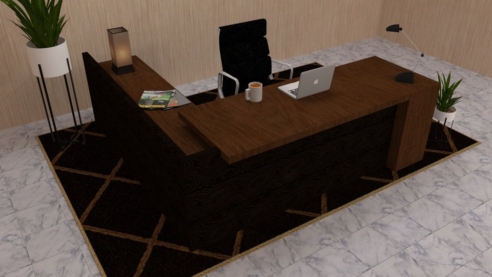Boss Desk Office Table 2 | 3D CAD Model Library | GrabCAD