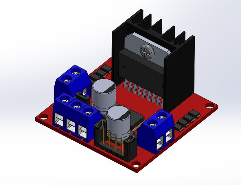 L298 DC Motor Driver | 3D CAD Model Library | GrabCAD