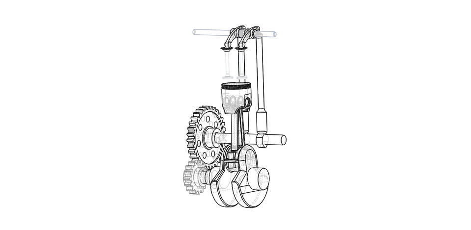Single Cylinder Engine | 3D CAD Model Library | GrabCAD