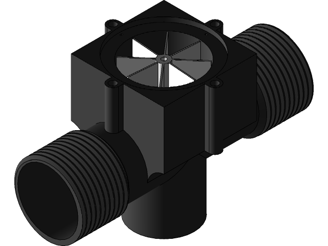 Water Flow Sensor for SolidWorks Practice | 3D CAD Model Library | GrabCAD