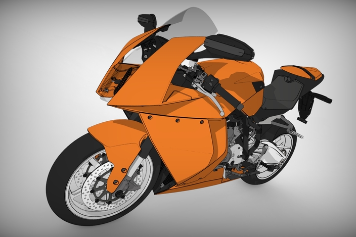 Keyshot render of KTM bike - - 3D CAD model - GrabCAD