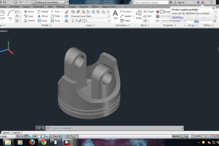 Piston 3D - AutoCAD - 3D CAD model - GrabCAD