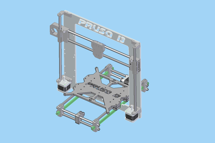Prusa i3 Laser cut frame - AutoCAD, STL, Solid Edge, STEP / IGES - 3D CAD model - GrabCAD