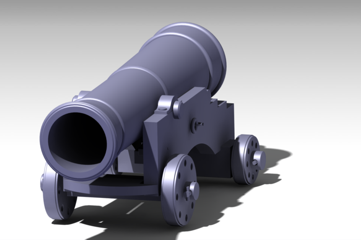 Ship Cannon, Made in Catia V5 - STEP / IGES - 3D CAD model - GrabCAD