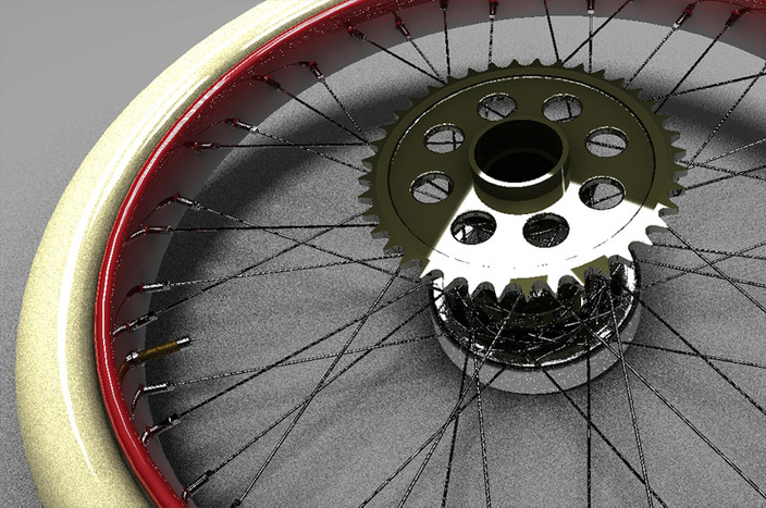 Vintage Motorcycle rear wheel