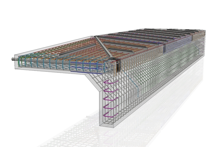 Reo cage for apron slab