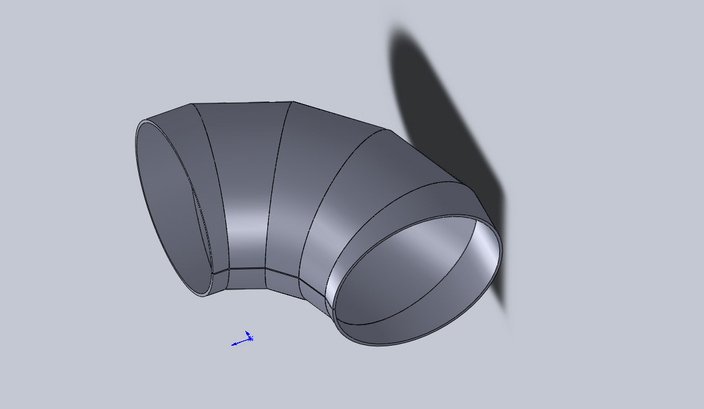 90 degree sheetmetal elbow - SOLIDWORKS - 3D CAD model - GrabCAD