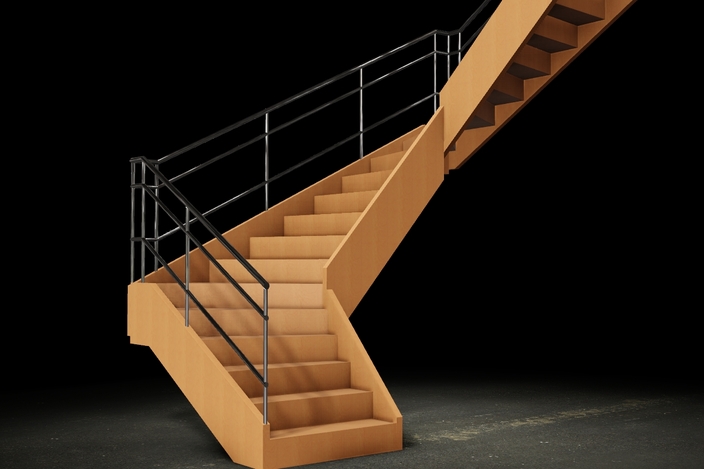 U-shaped stair - U-trap met verdreven treden - AutoCAD - 3D CAD model ...